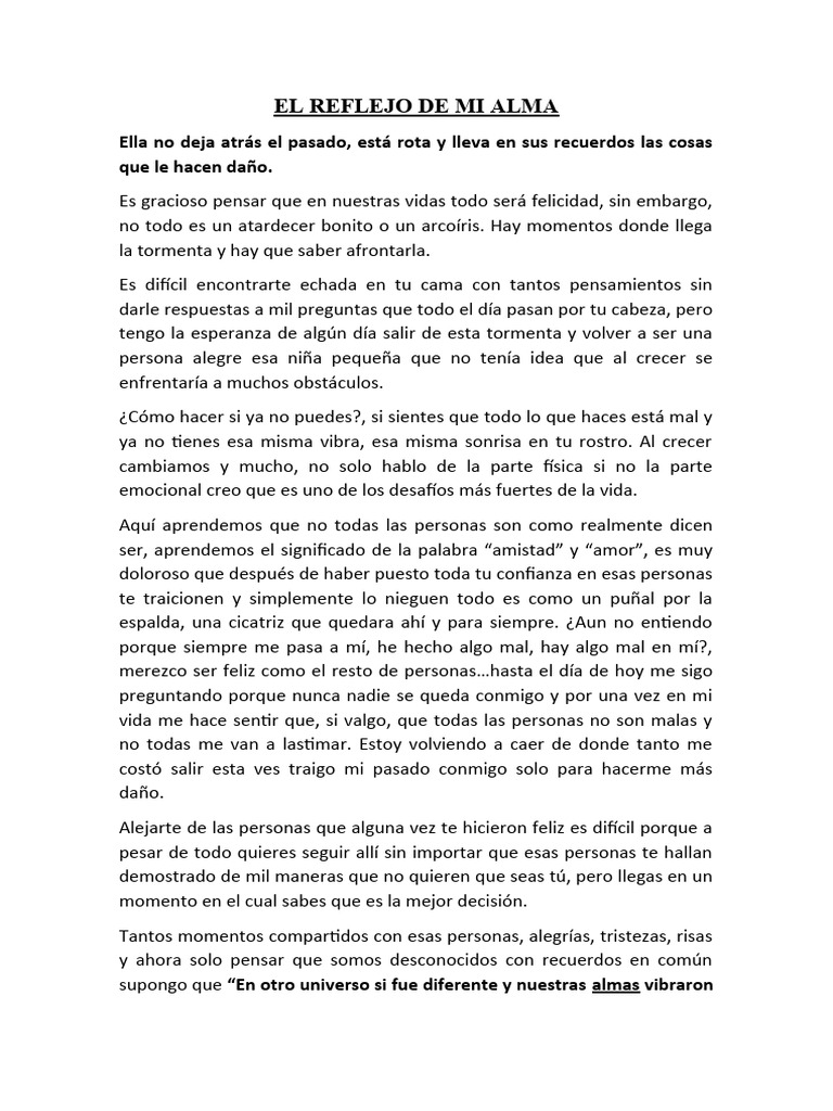 El Reflejo de Mi Alma | PDF | Amor