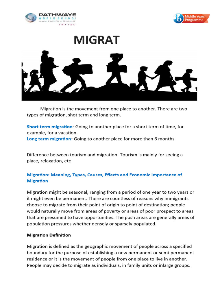 Understanding Migration: Types and Impacts | PDF | Human Migration ...