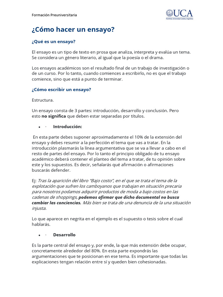 Cómo Hacer Un Ensayo | PDF | Ensayos