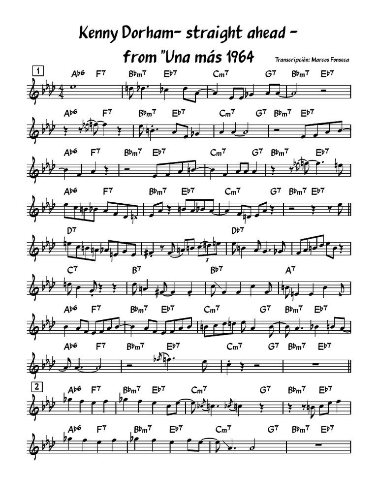 Kenny Dorham - Straight Ahead - From Una Más 1964 | PDF
