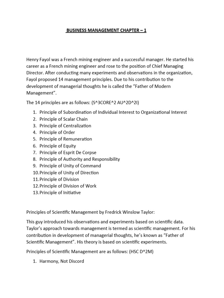 14 Principles of Management | PDF | Science | Business