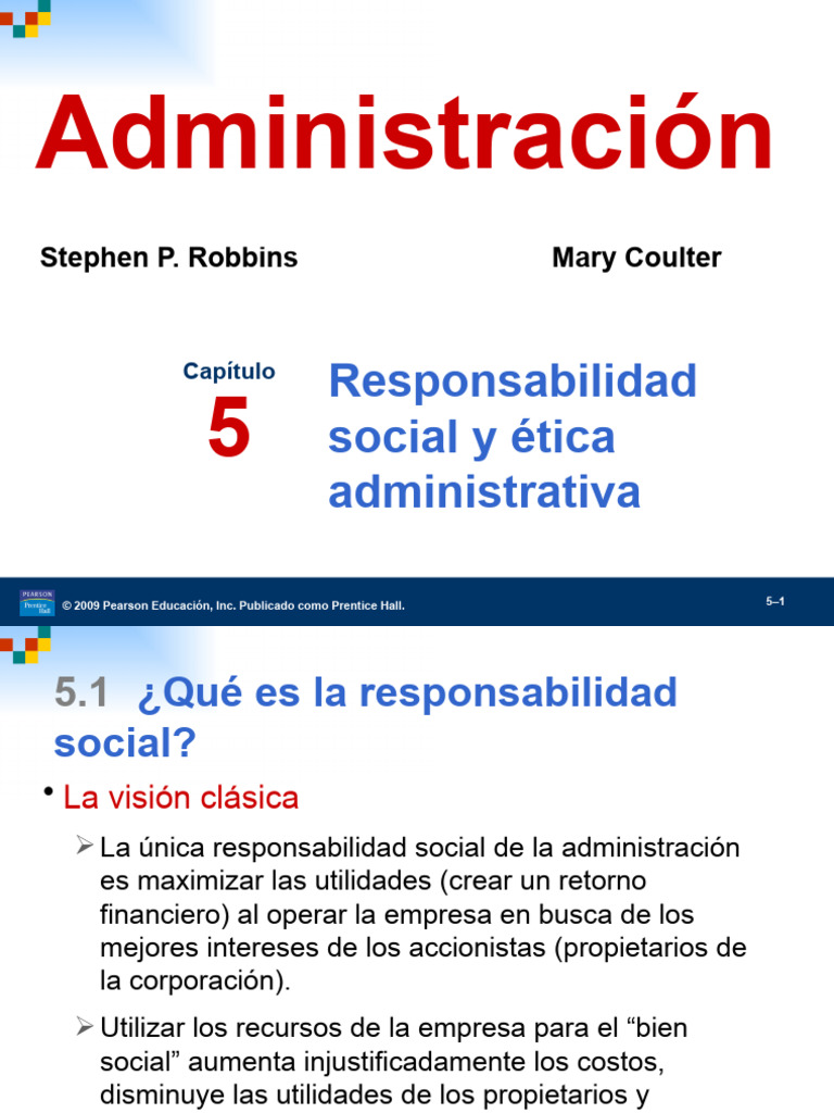 PPT RESPONSABILIDAD SOCIAL y ETICA EMPRESARIAL --ROBBINS COULTER- | PDF ...
