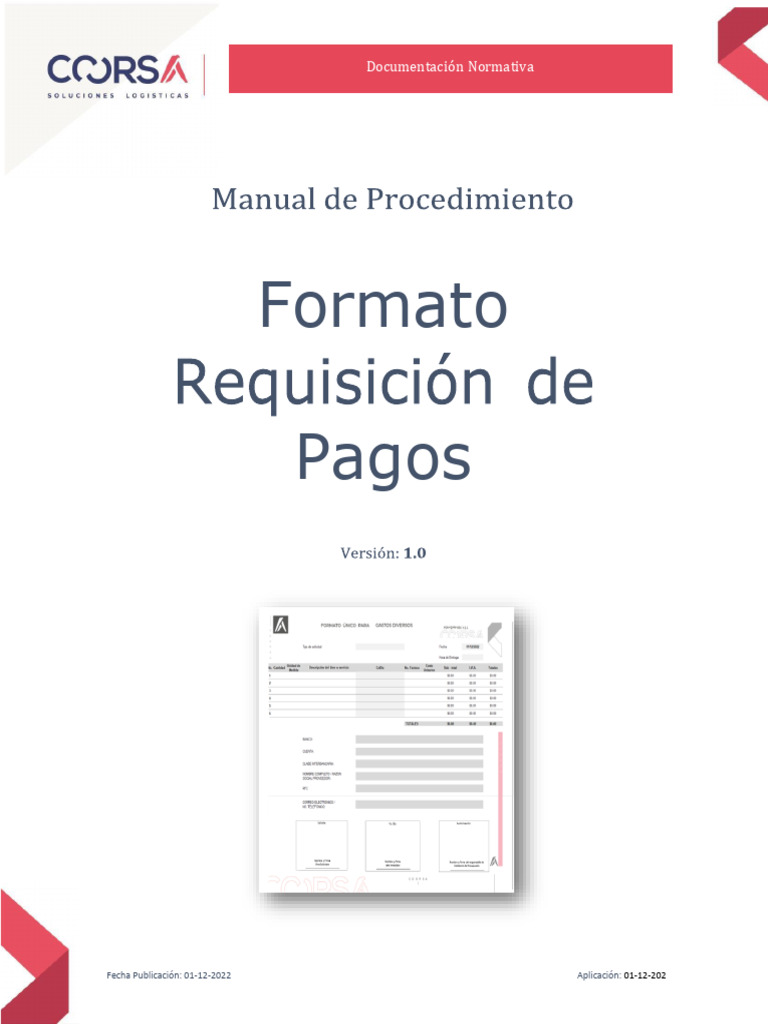Formato Requisición de Pagos | PDF | Economias