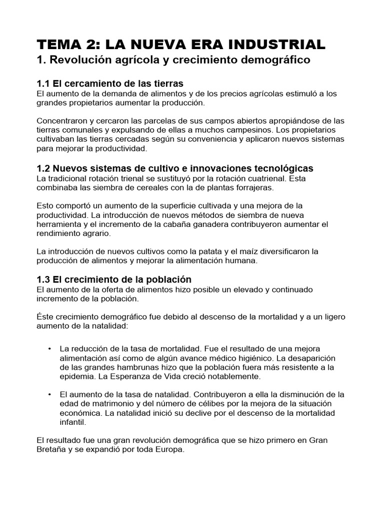 Tema 2 Historia | PDF | Agricultura | Capitalismo