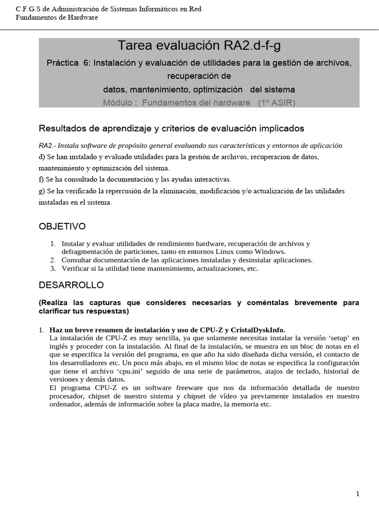 FHW RA2-T2 Practica6 Fuengirola | PDF | Disco duro | Unidad de estado sólido