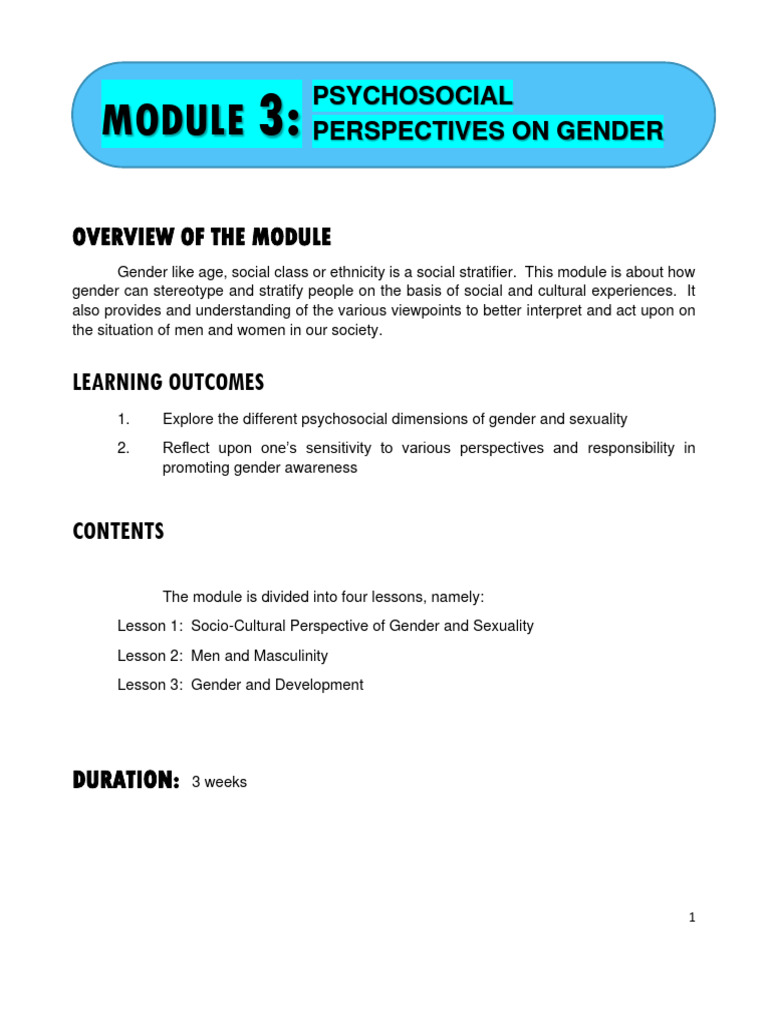 Module 3 | PDF | Masculinity | Gender