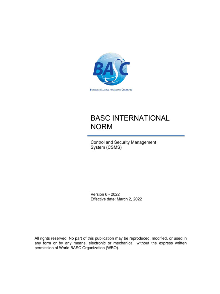 Basc International Norm V.6-2022 | PDF | Audit | Internal Audit