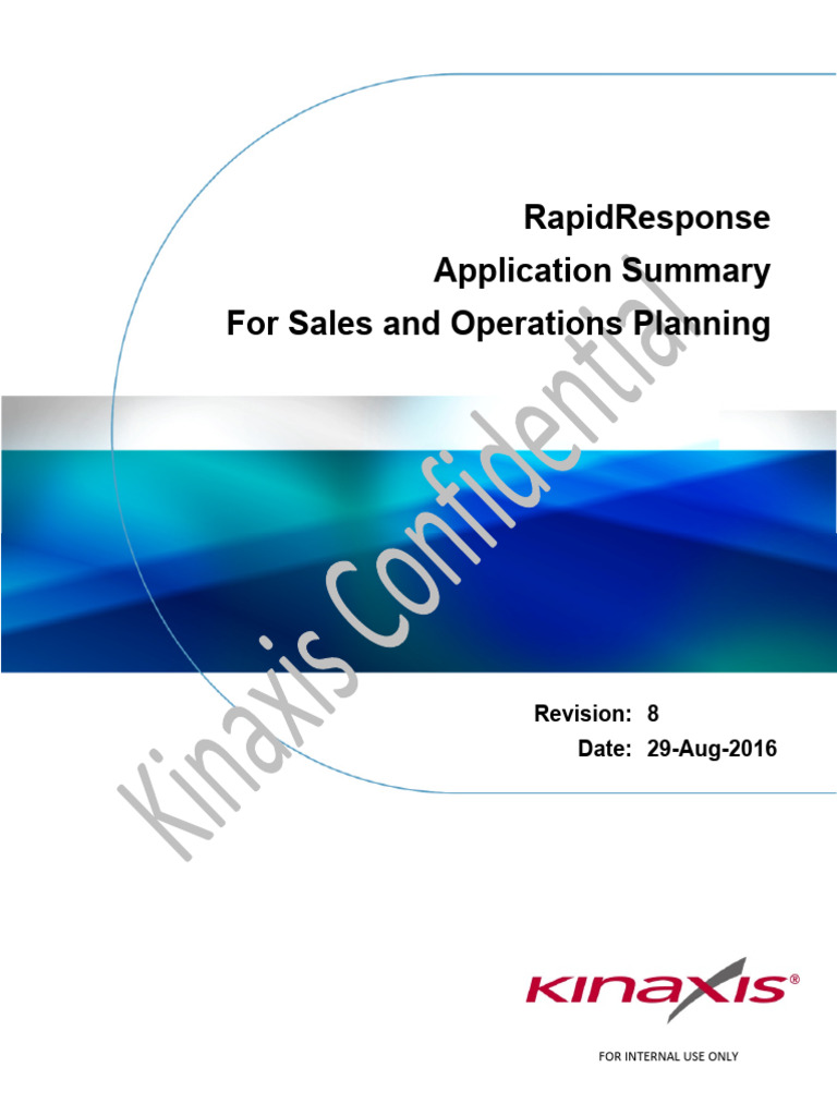 Application Summary Document - Sales Operations Planning | Download ...