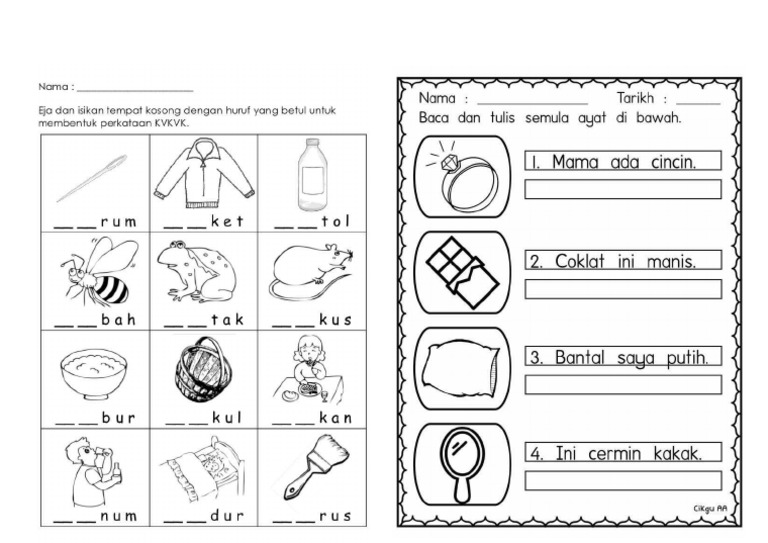 Latihan Menulis Tahun 1 Pdf
