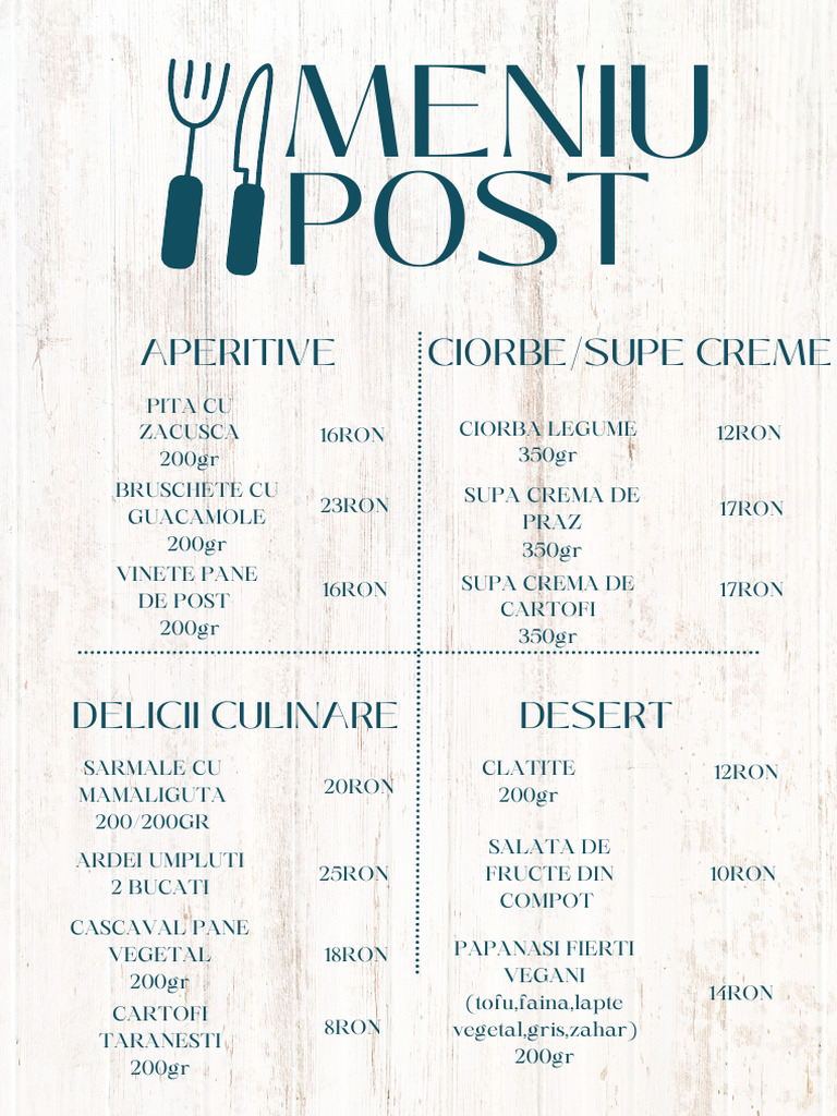 Meniu Post | PDF