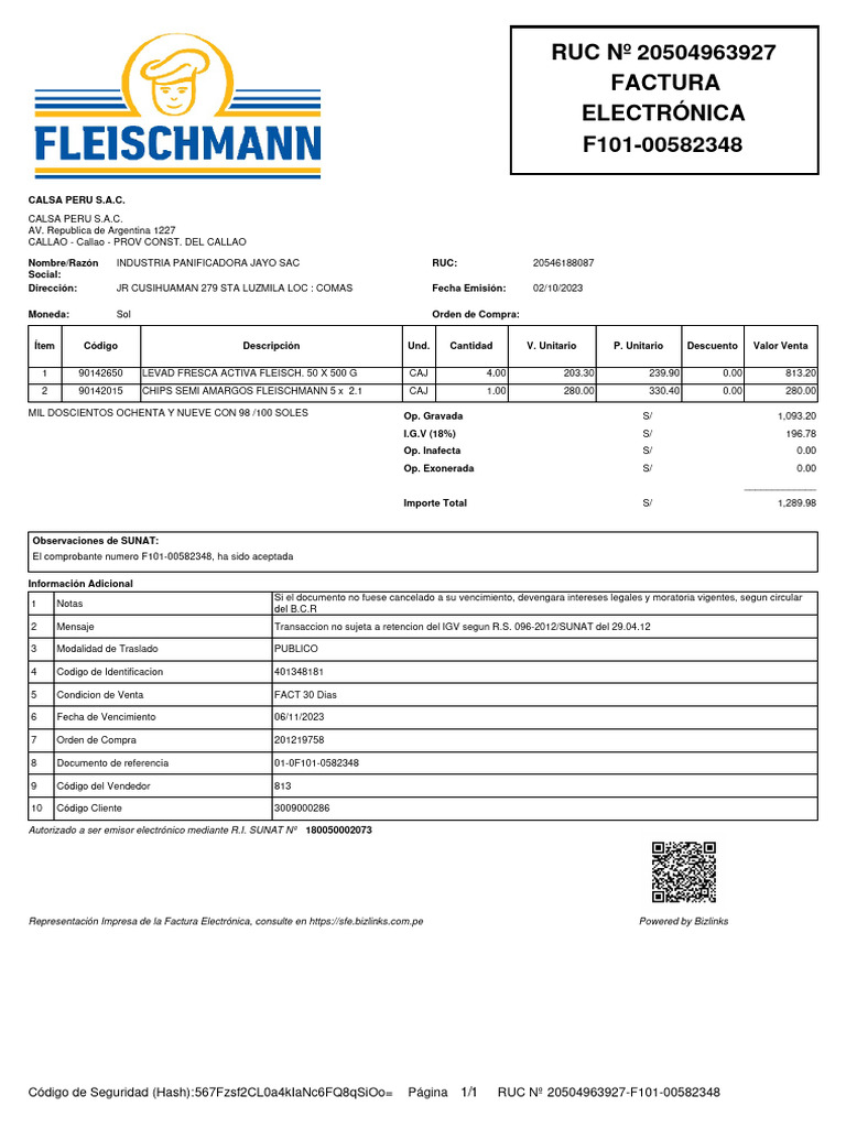 Ruc #20504963927 Factura | PDF | Pagos | Tecnología bancaria
