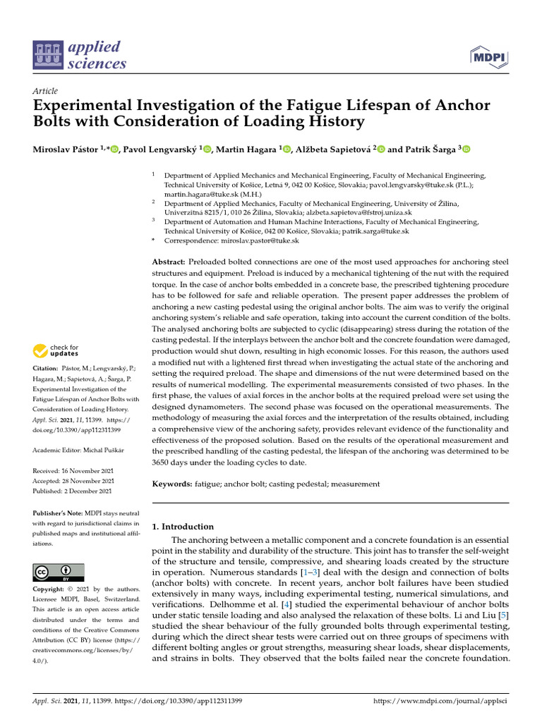 Experimental Investigation of The Fatigue Lifespan | PDF | Screw ...