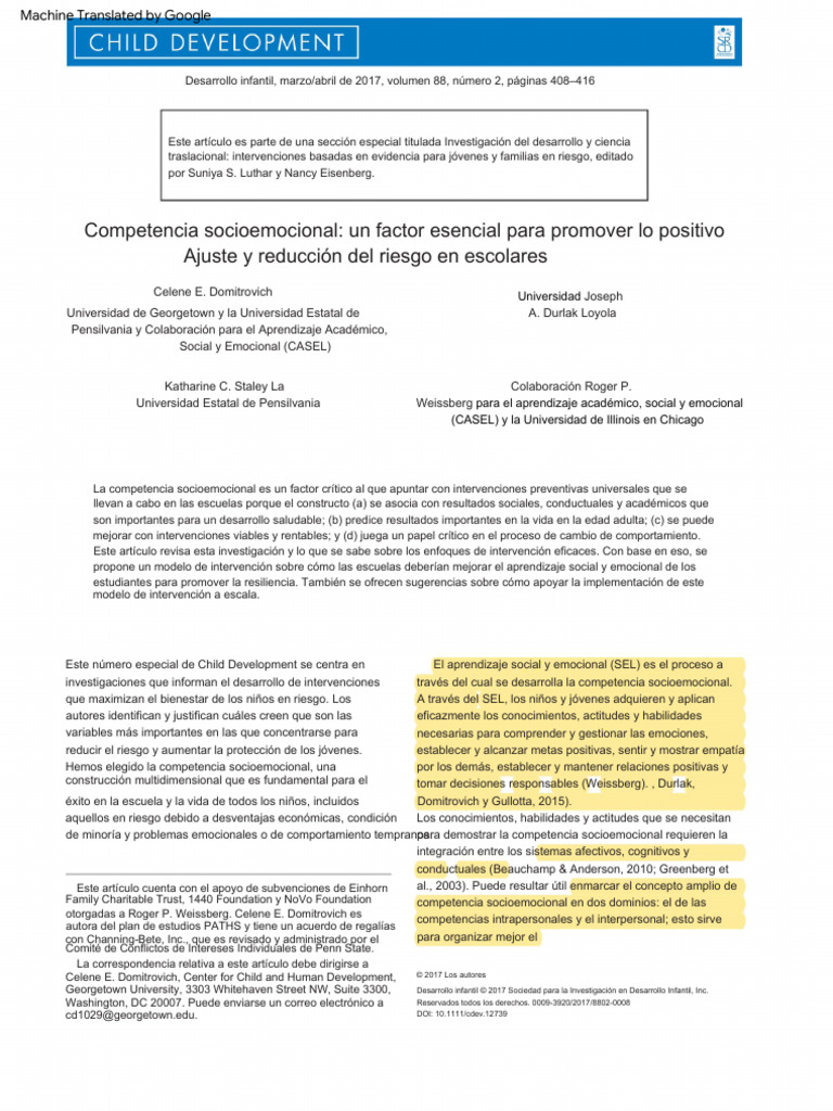1 Social Emotional Competence Promoting Positive Adjustment | PDF | Comportamiento | Las emociones