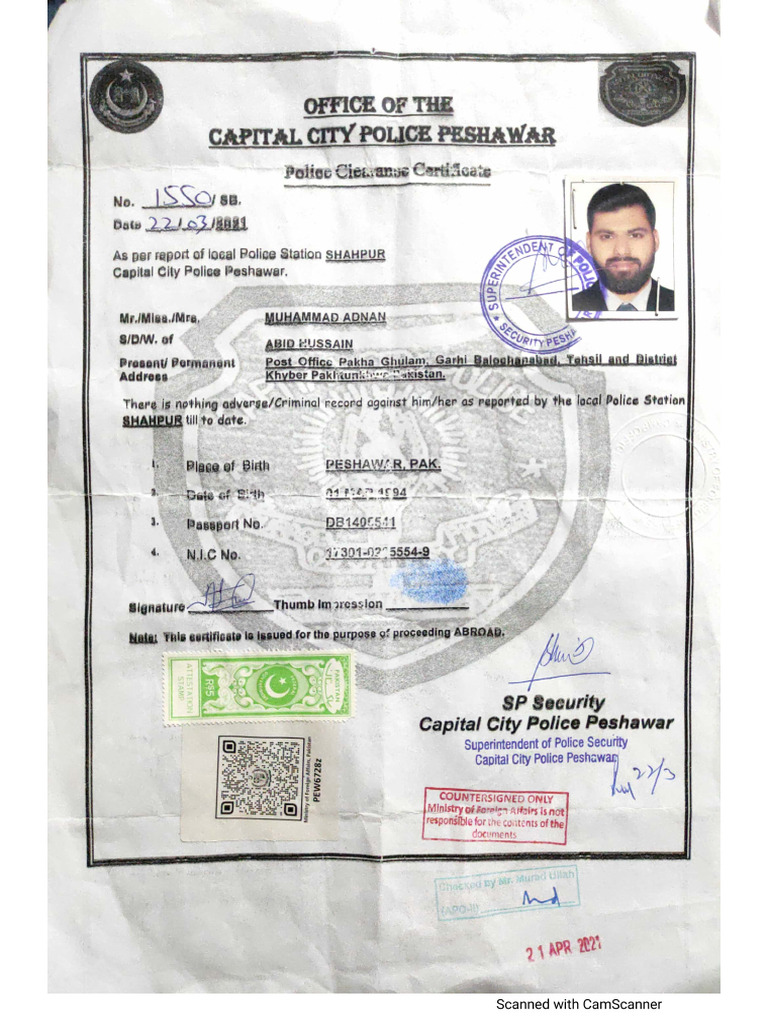 Police Certificate | PDF