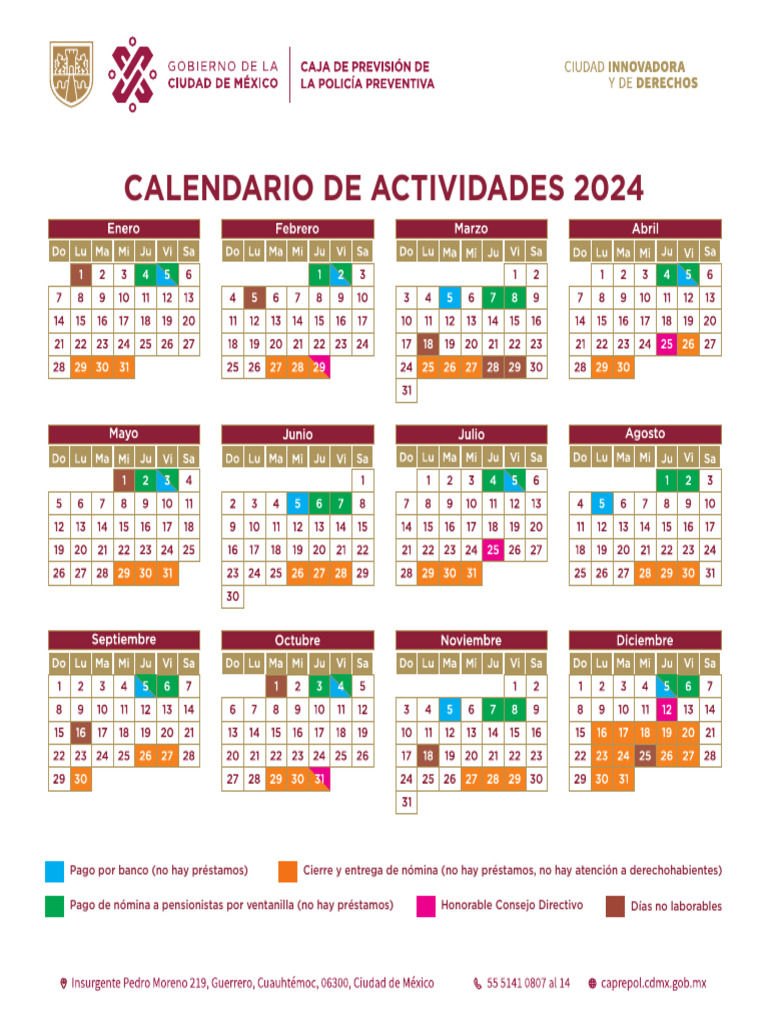 Calendario de Actividades 2024 CAPREPOL | PDF
