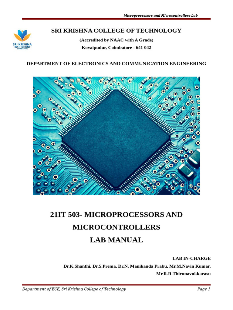 MPMC Lab Maual EXP 1,2s | PDF | Central Processing Unit | Computing