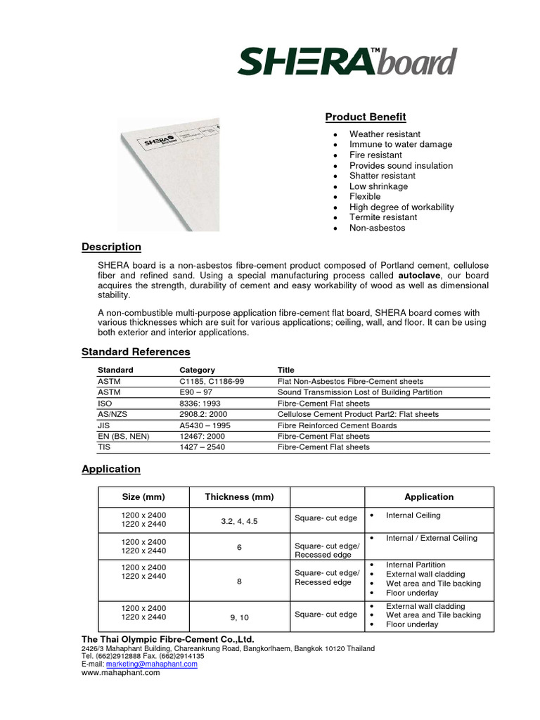 TDS Tsimentosanida SHERA | PDF | Framing (Construction) | Screw