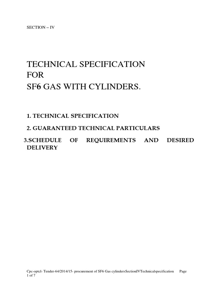 Section IV Technical Specification | PDF | Transparent Materials | Nature