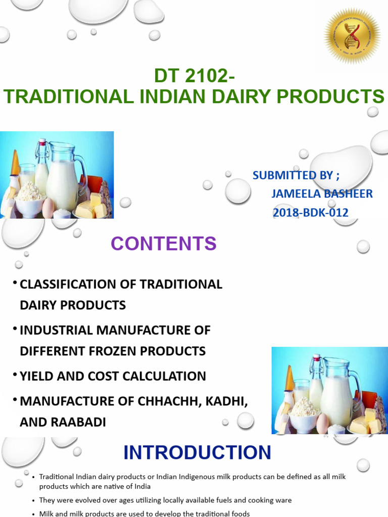 Dt2102-Traditional Dairy Products | PDF | Milk | Butter