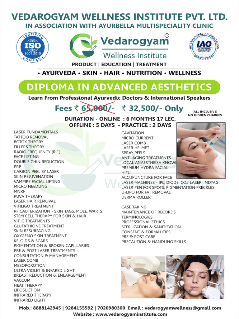 Diploma in Advanced Aesthetics | Download Free PDF | Clinical Medicine ...