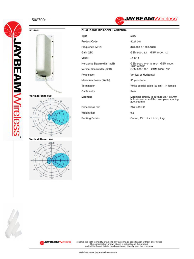 Dual Band Microcell Antenna | PDF