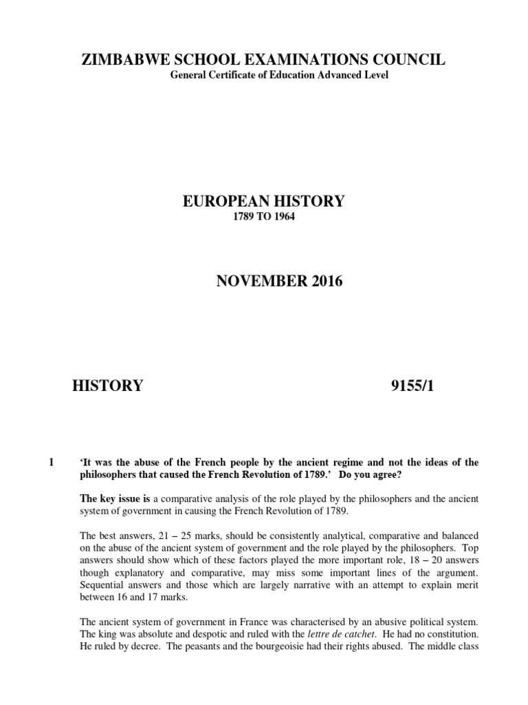 Solution Zimsec A Level History Paper 1 November 2016 My4mmCVqK3 M3i ...