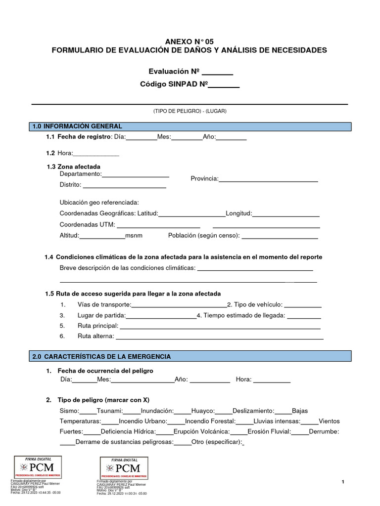 ANEXO N°05 - Formulario-Edan | PDF | Ambulancia