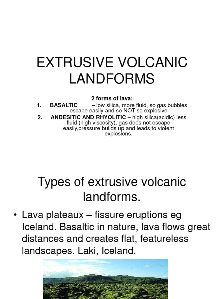 Extrusive Volcanic Landforms Inc - Mont | PDF | Lava | Volcano Extrusive Volcanic Landforms Inc - Mont | PDF | Lava | Volcano