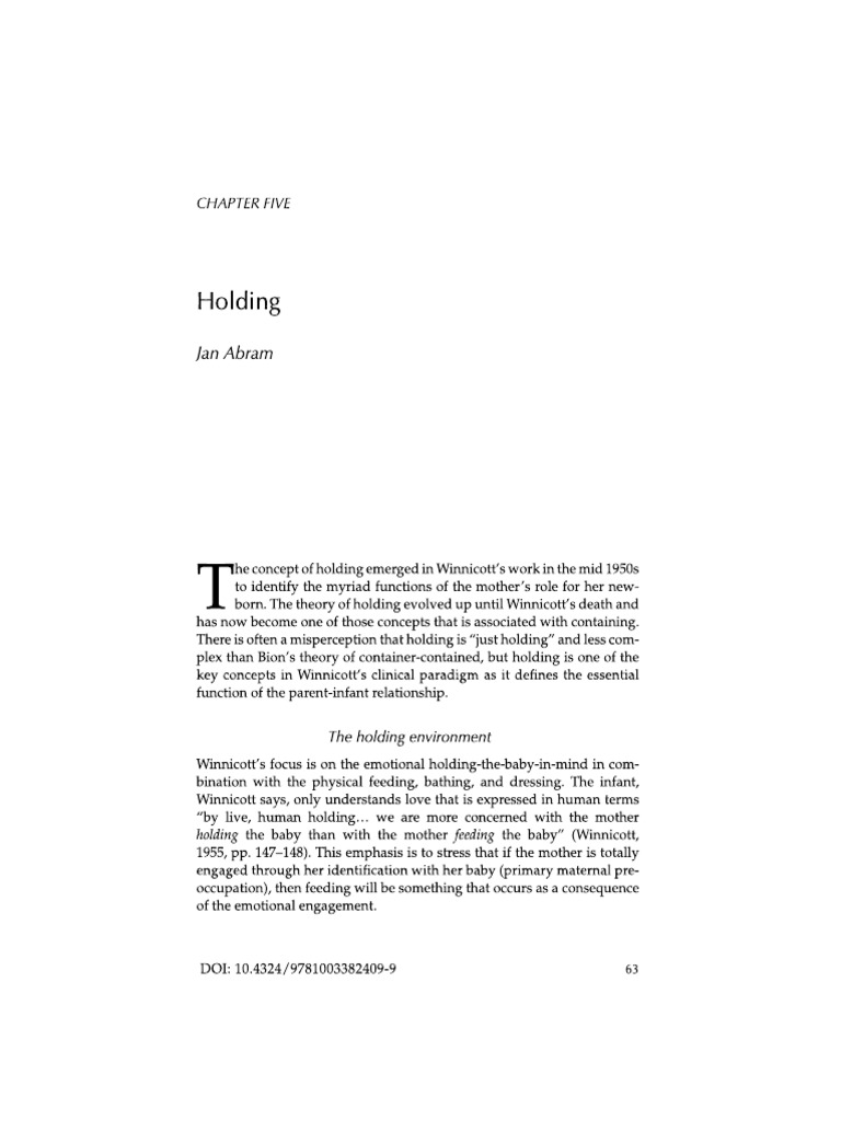 Jan Abram, Holding | PDF