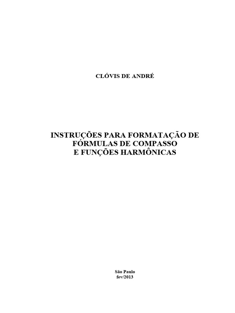 Instrucoes para Formulas de Compasso e Funcoes Harmonicas | PDF