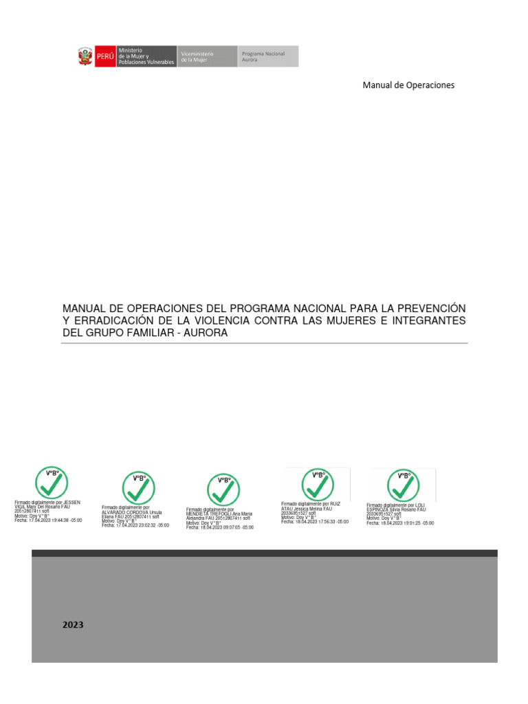 Programa AURORA-2023 Peru | PDF | Presupuesto | La violencia contra las mujeres