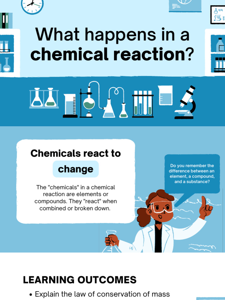 Chemical Reactions Science Presentation in Blue Light Blue Hand Drawn ...