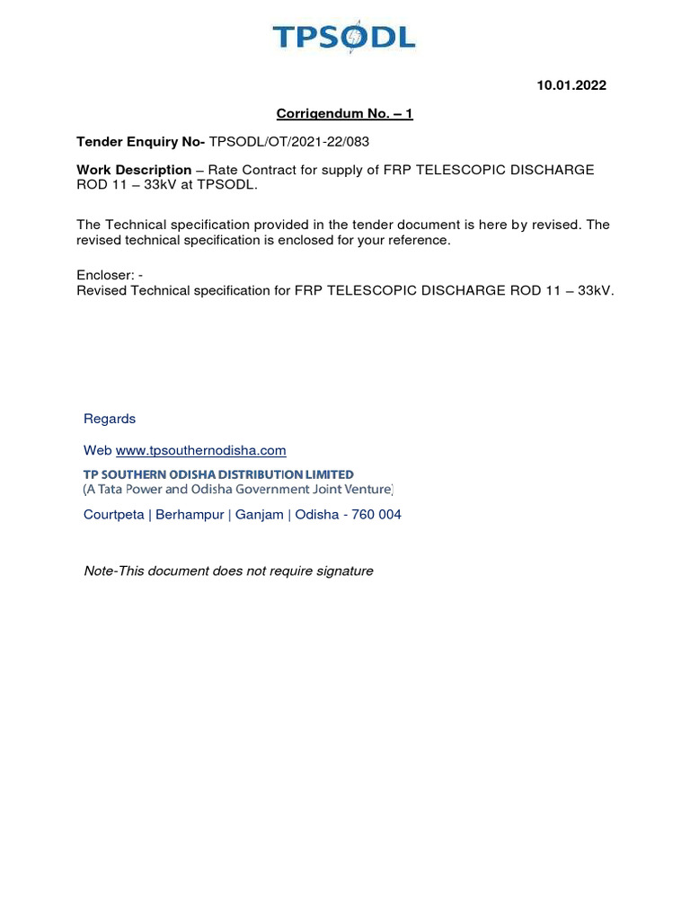 Revised Specs for FRP Discharge Rod | PDF | Insulator (Electricity) | Resistor