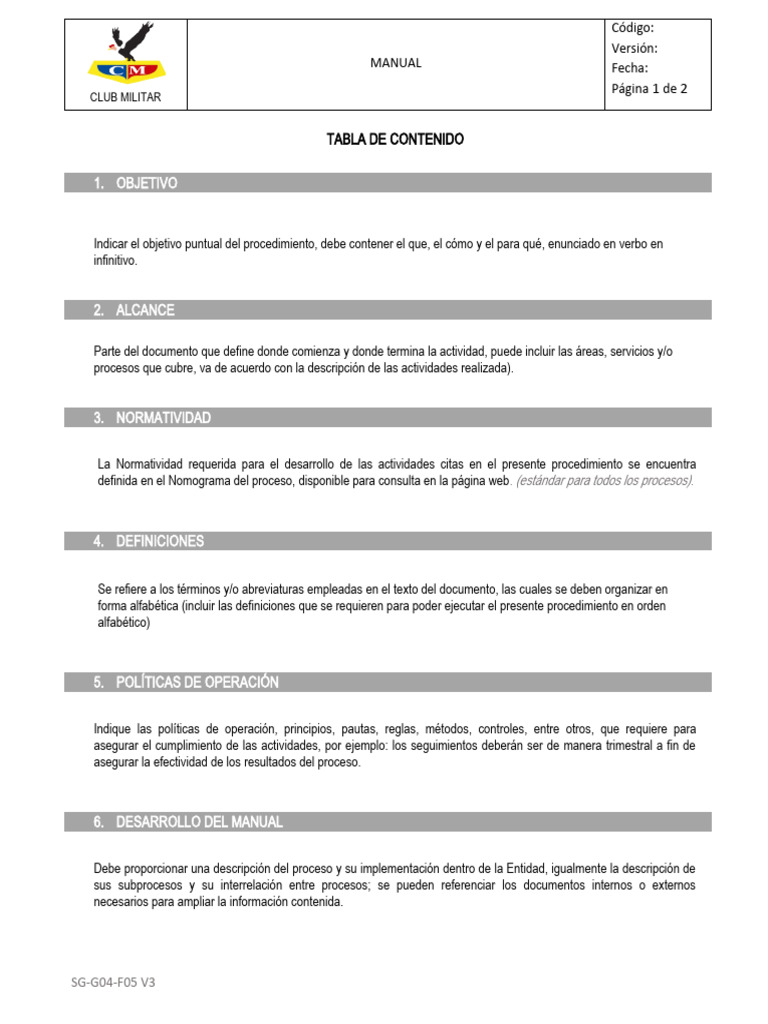 SG-G04-F05 Formato Manual | PDF | Información | Informática