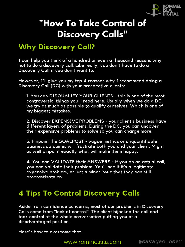 How to Take Control of Discovery Calls | PDF | Social Psychology | Human Communication