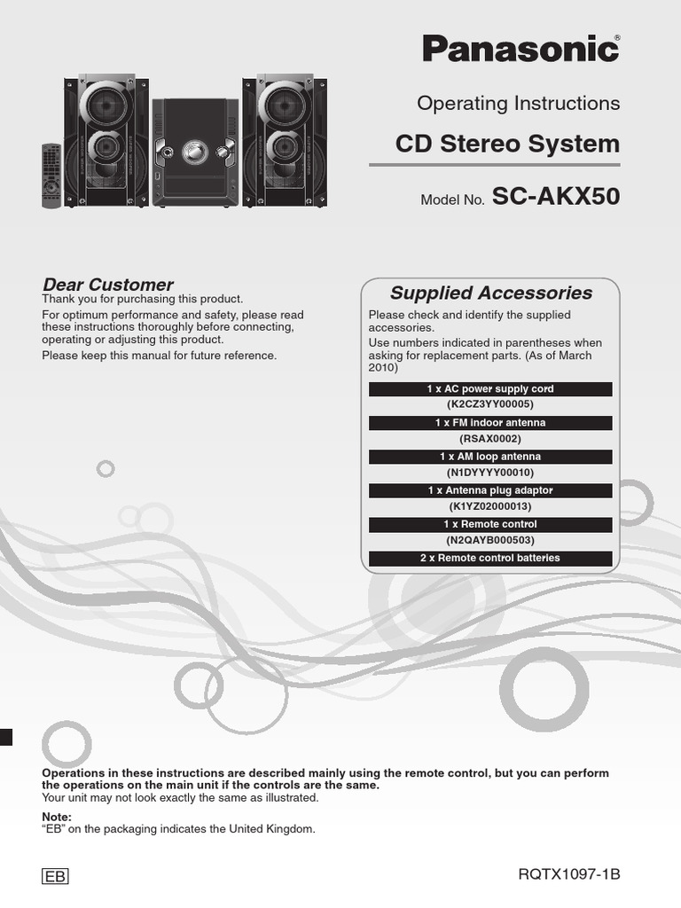 Panasonic SC Akx50 Manual de Usuario | PDF | Electrical Connector | Ac ...
