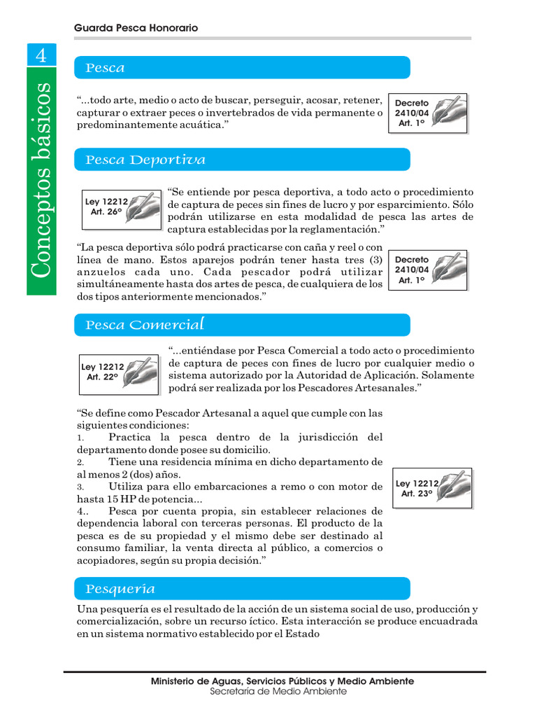 Apunte Guarda Pasca 2008 - Conceptos Básicos | PDF | Pesquería | Pescado