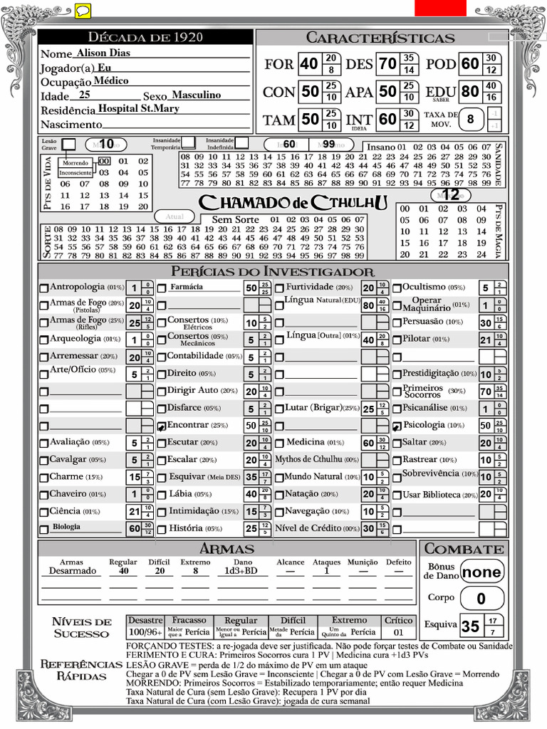 Ficha - Médico Alison Dias | PDF