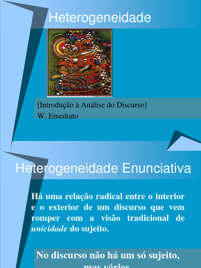 Heterogeneidade | PDF | Discurso | Verdade
