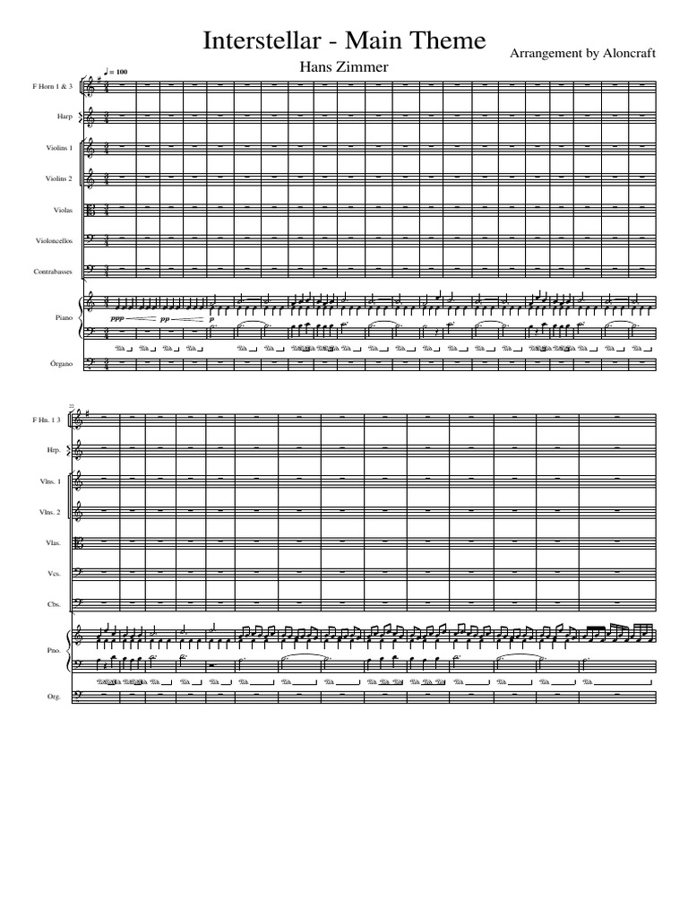 Interstellar Main Theme Arrangement | PDF | Musical Compositions ...