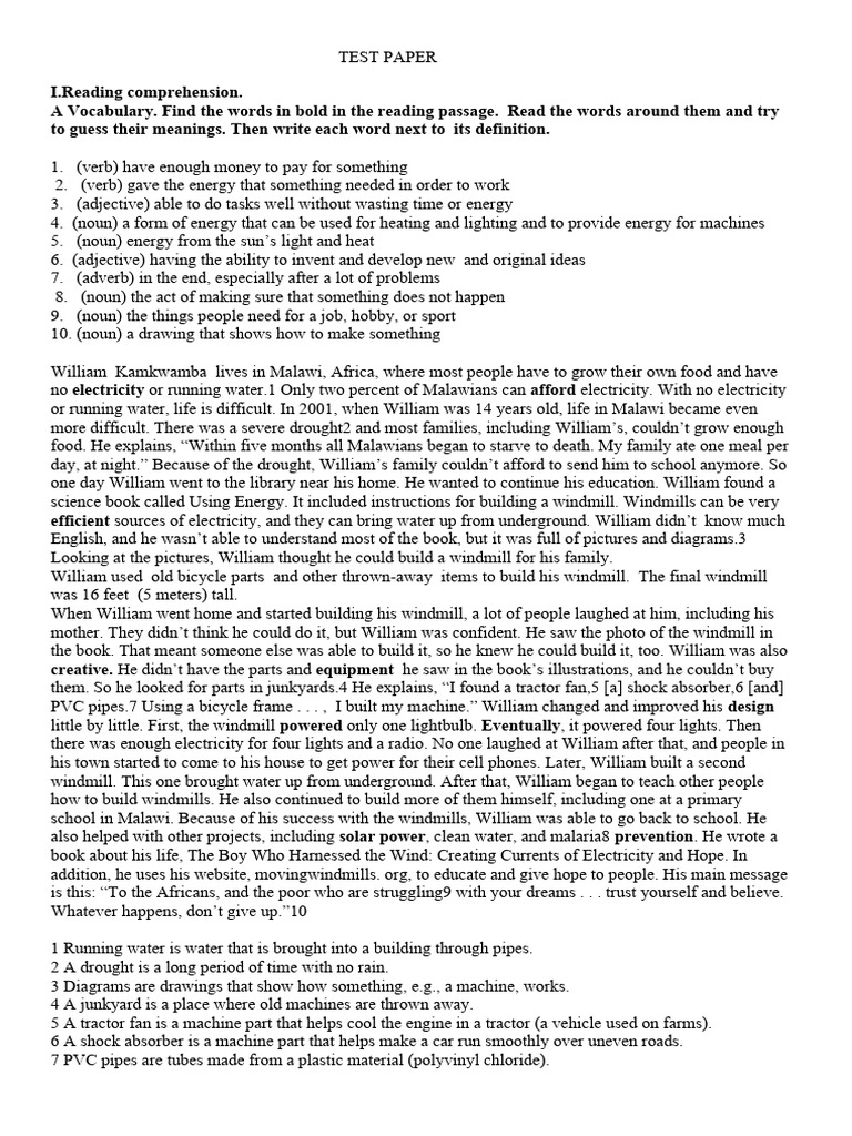 TEST PAPER, Cls 9, Inventions, Tenses | PDF | Noun | Verb