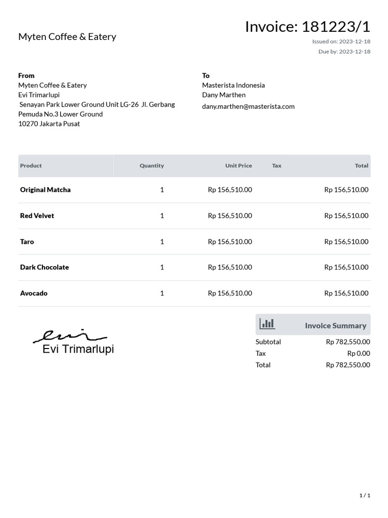 Invoice - 181223 - 1 | PDF