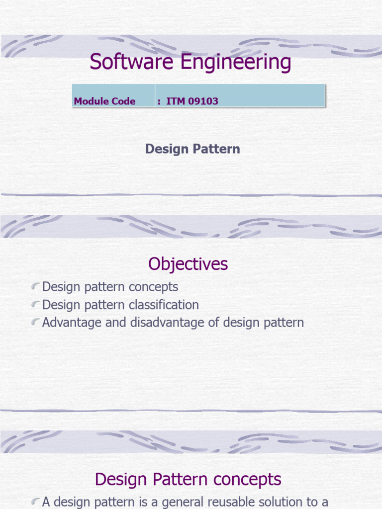 Lecture Design Pattern | PDF | Software Design Pattern | Class (Computer Programming)