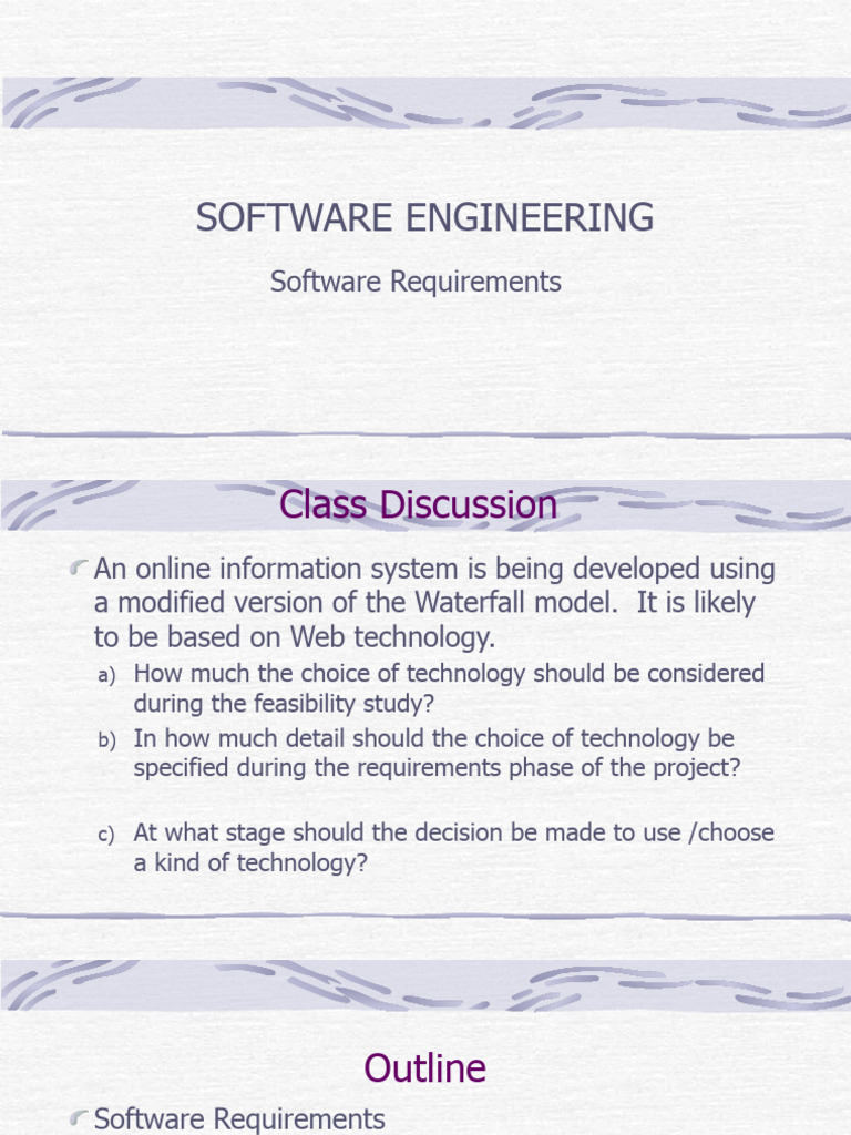 Lecture 03 Software Requirements | PDF | Specification (Technical Standard) | System