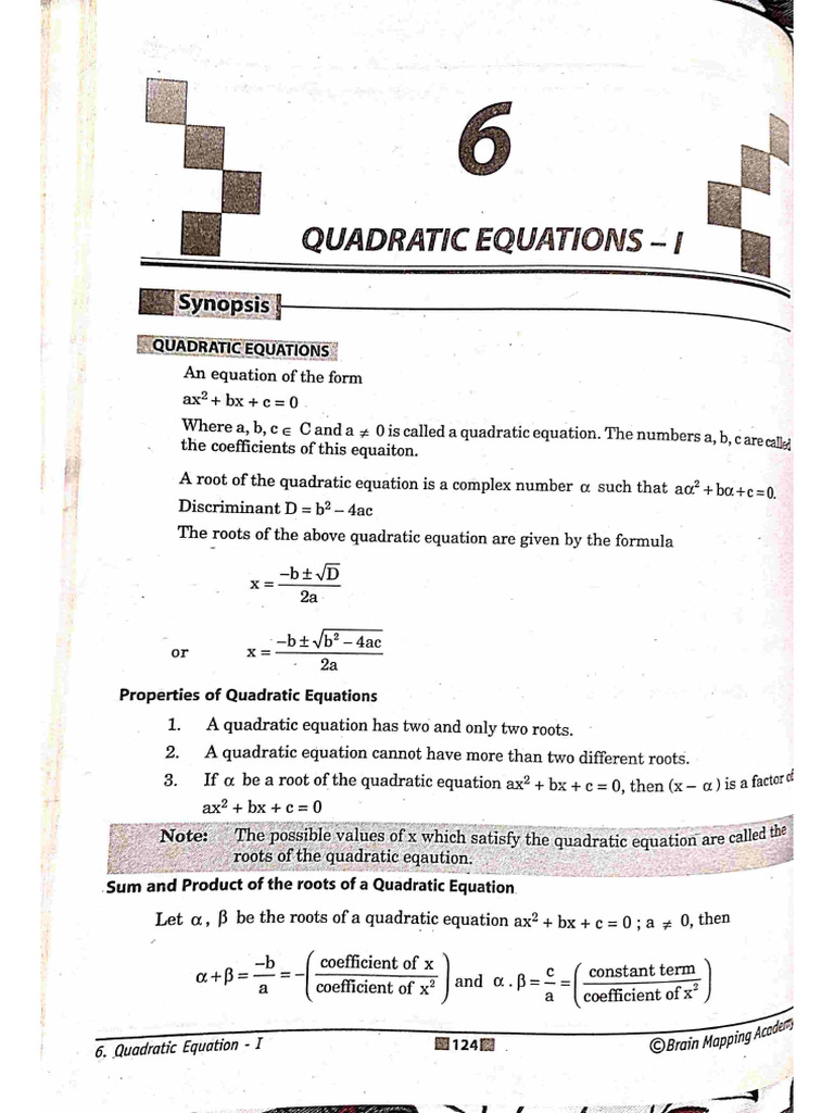 Quadratic Equations | PDF