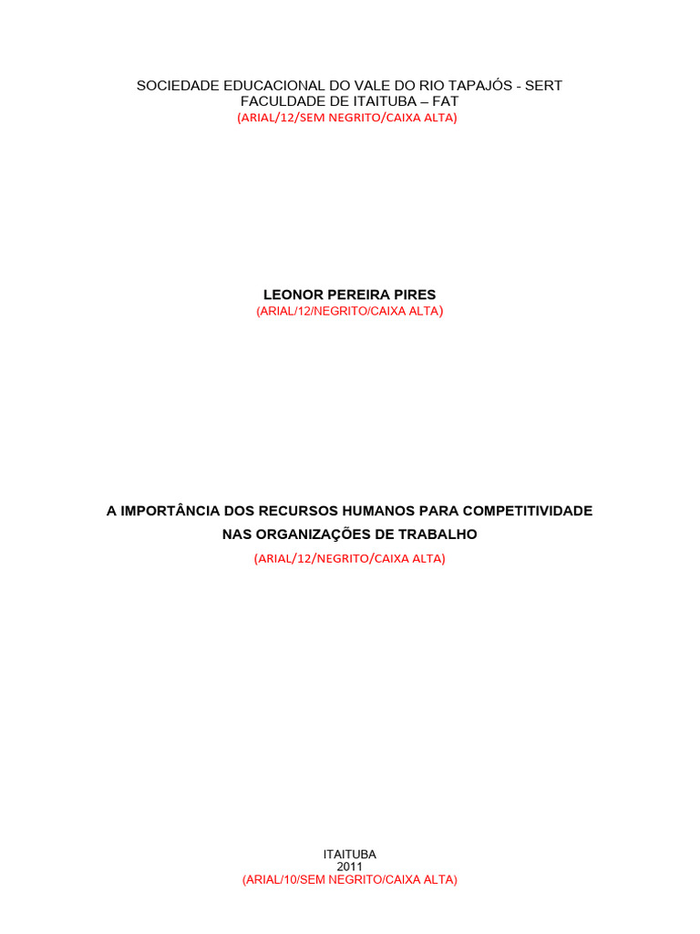 Abnt Modelo Da Fat | PDF | Gestão de recursos humanos | Business
