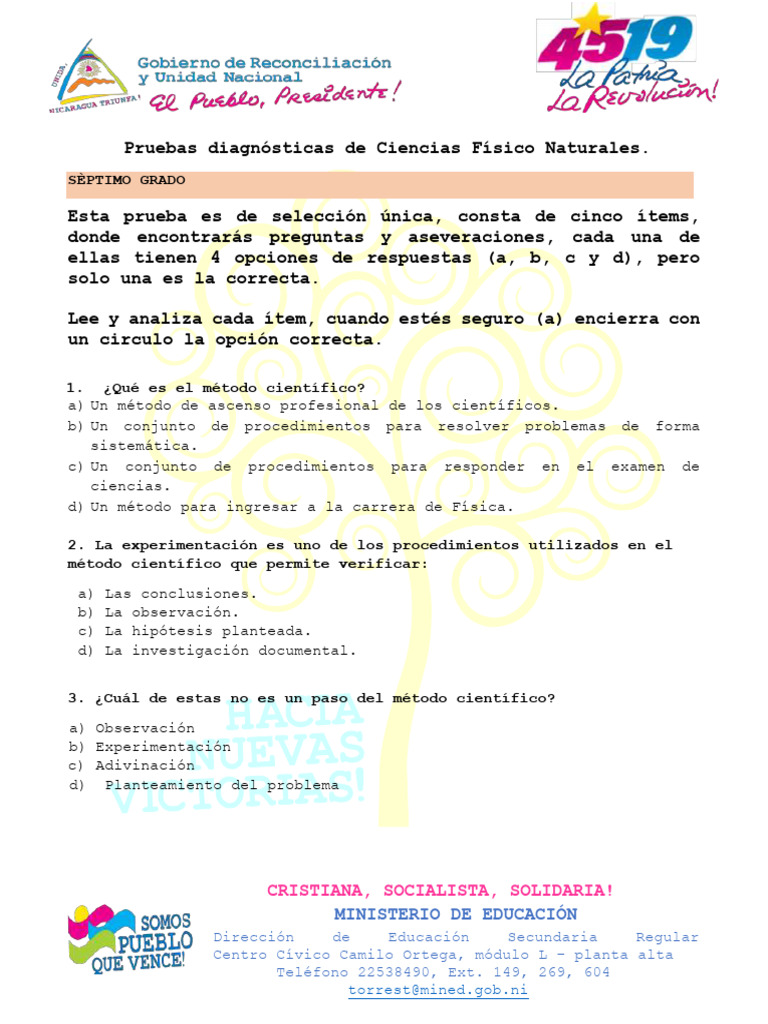 Pruebas Diagnósticas del Método Científico | PDF | Método científico ...