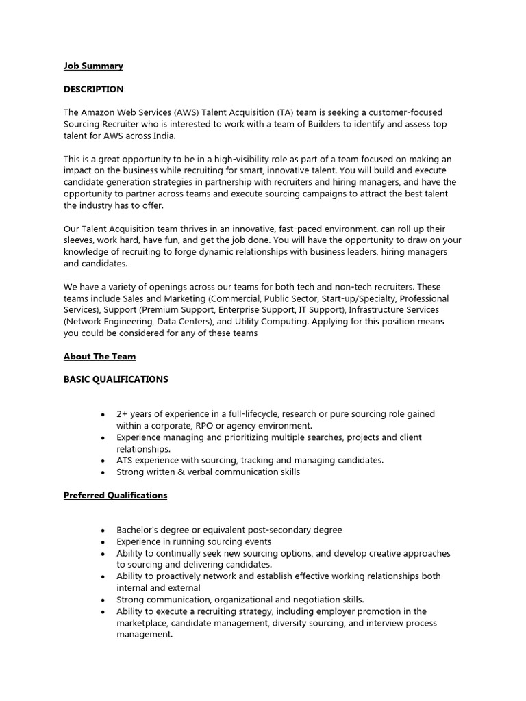 Job Summary | Download Free PDF | Recruitment | Business