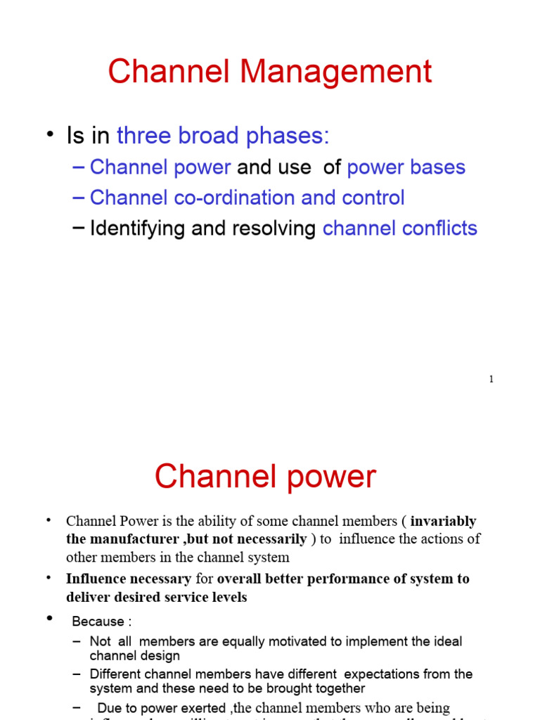Distribution Module 4 - Channel Management | PDF | Sales | Conflict ...
