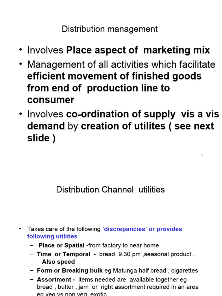 Distribution Module 1 - Introduction to Distribution Management | PDF ...